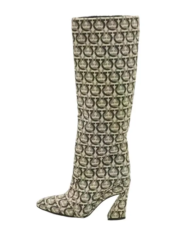 FERRAGAMO Gancini Knee-length Boots - Neutrals