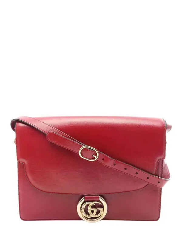Gucci Medium Calfskin Gg Ring Torchon Shoulder Bag - Red