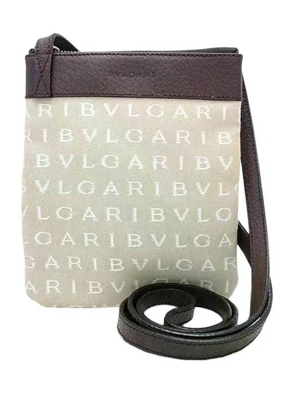 BVLGARI Logomania Canvas Crossbody Bag - Neutrals