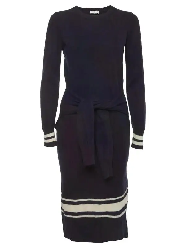 Sandro Striped Tie-waist Midi Dress - Blue