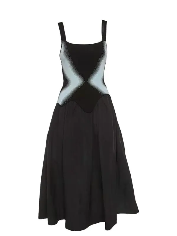 Ph5 Elsa Mixed-media Midi Dress - Black