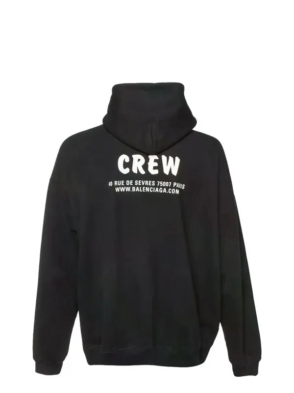 Balenciaga Logo-print Cotton Hoodie - Black