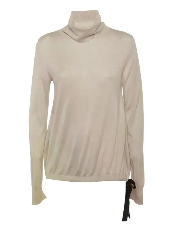 Max Mara Beige Ribbed Turtleneck Sweater - Neutrals