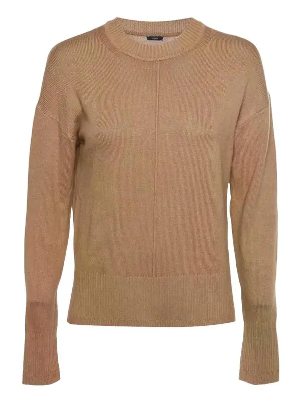 JOSEPH Ribbed Knit Crew Neck Long Sleeve Sweater - Neutrals
