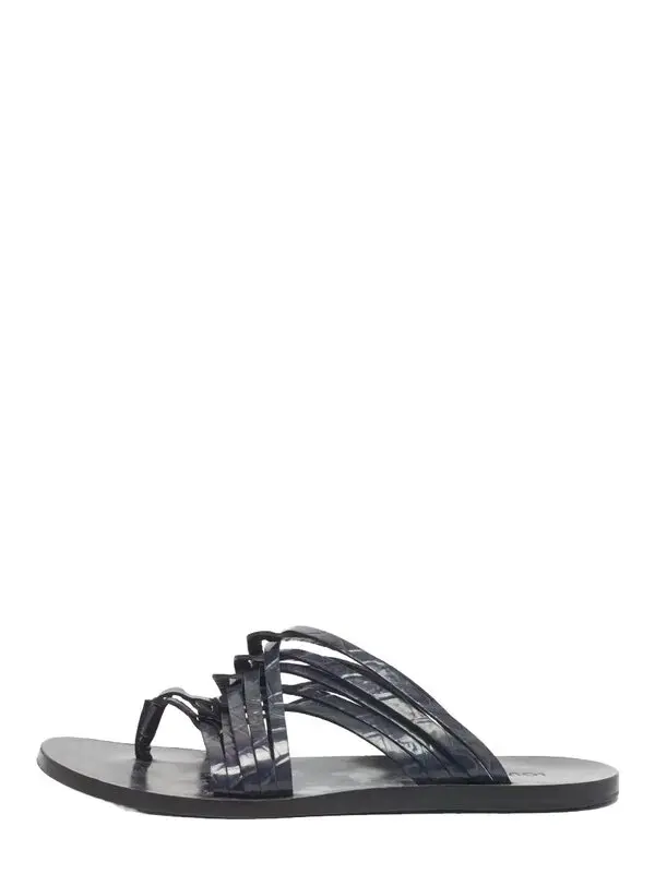 LOUIS VUITTON Patent Leather Multi-strap Thong Sandals - Blue