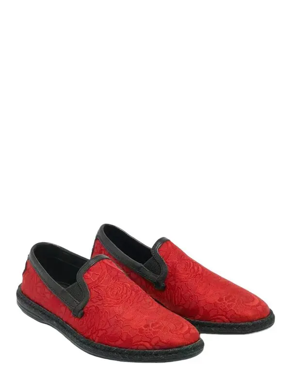 Dolce & Gabbana Brocade Espadrilles - Red