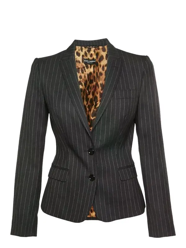 Dolce & Gabbana Pinstripe Single-breasted Blazer - Black