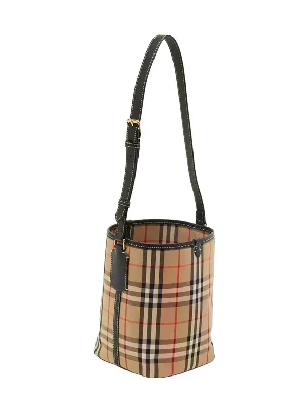 Burberry Ashby Check-pattern Bucket Bag - Neutrals