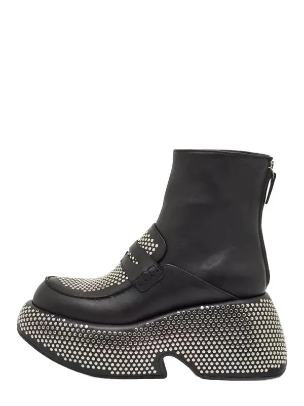 Loewe Embellished Leather Boots - Black