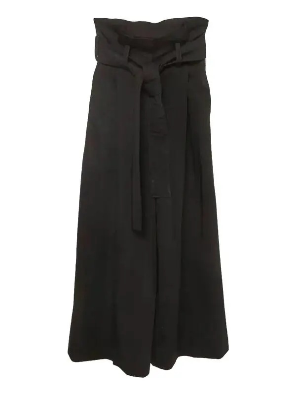 Stella McCartney Wool Belted Wide-leg Trousers - Black
