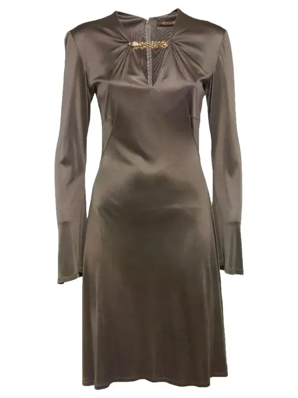 Roberto Cavalli Ruched Mini Dress - Brown