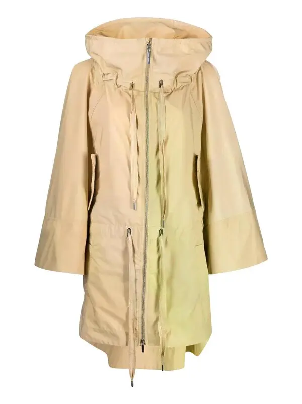 Alberta Ferretti High-tube Neck Parka Coat - Neutrals