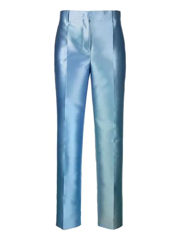 Alberta Ferretti Baby Satin High Waist Trousers - Blue