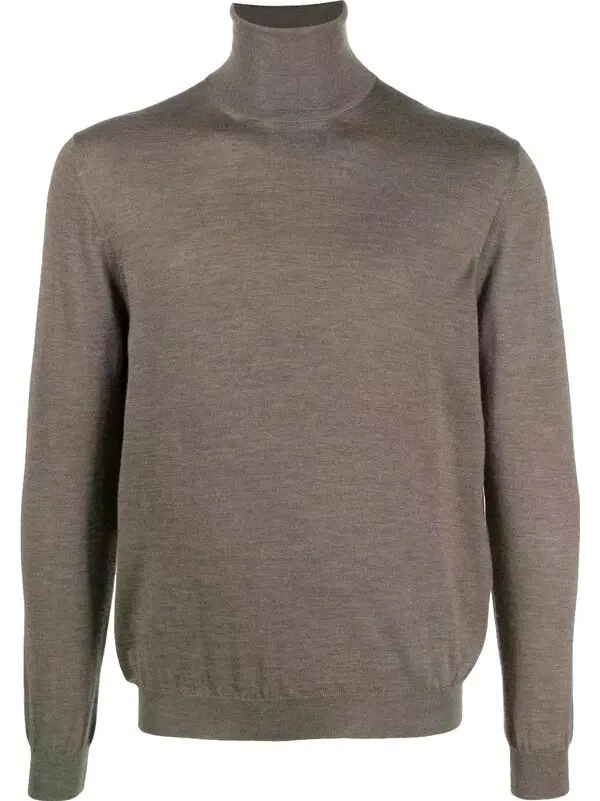 Malo Roll-neck Knit Jumper - Brown