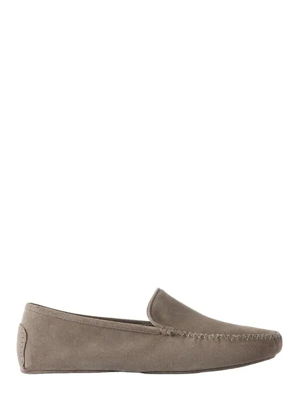 Thom Sweeney Suede Slippers - Neutrals
