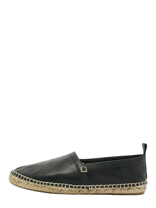 Loewe Leather Espadrille Flats - Black