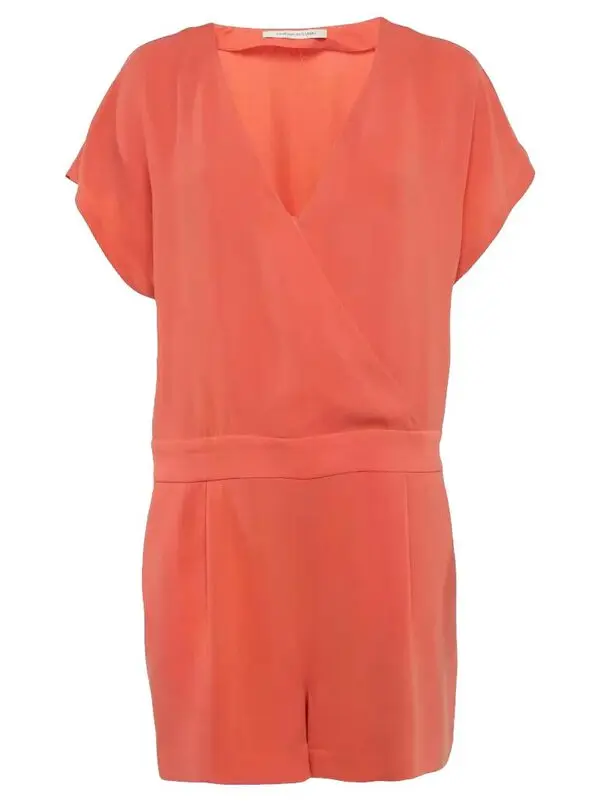 Diane Von Furstenberg Crepe Wrap Playsuit - Orange