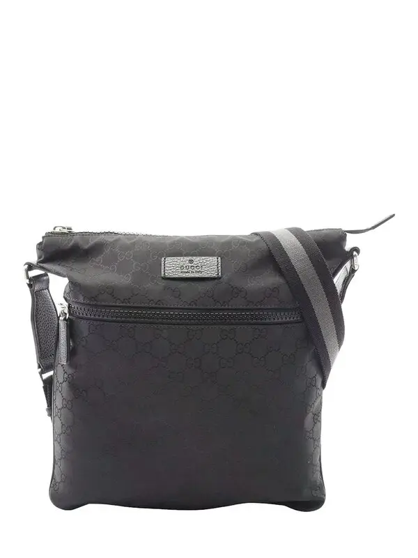 Gucci Gg Nylon Web Crossbody Bag - Black