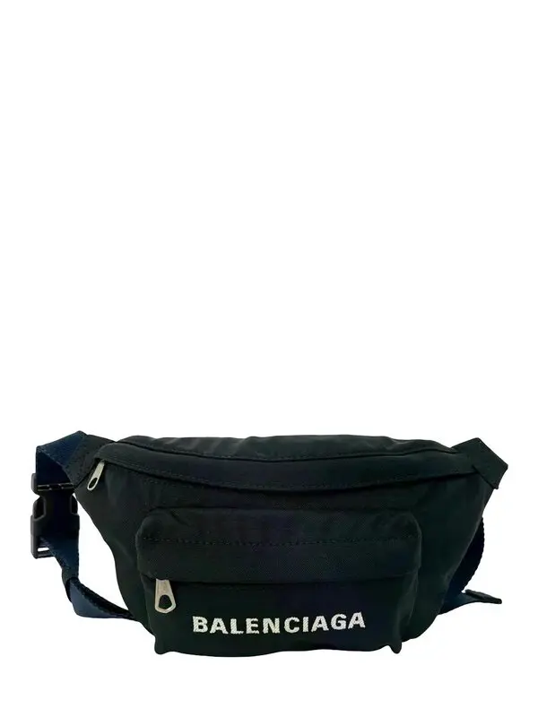 Balenciaga Nylon Logo Wheel Belt Bag - Black