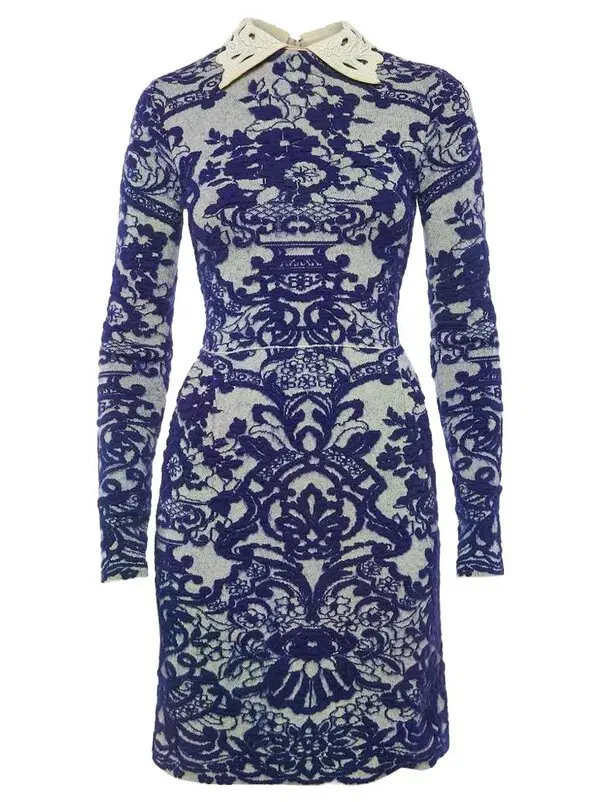 Valentino Garavani Jacquard Mini Dress - Blue