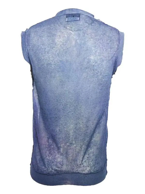 Dolce & Gabbana Ombré-effect Knit V-neck Sweater Vest - Blue