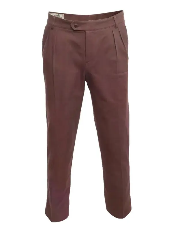 Hermès Pleated Cotton Drill Trousers - Brown