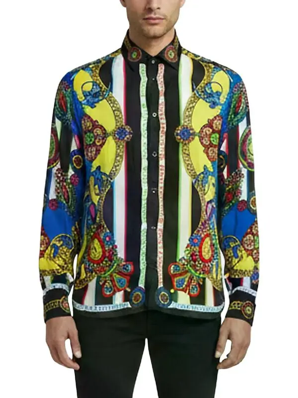 Versace Regalia Baroque-print Shirt - Blue