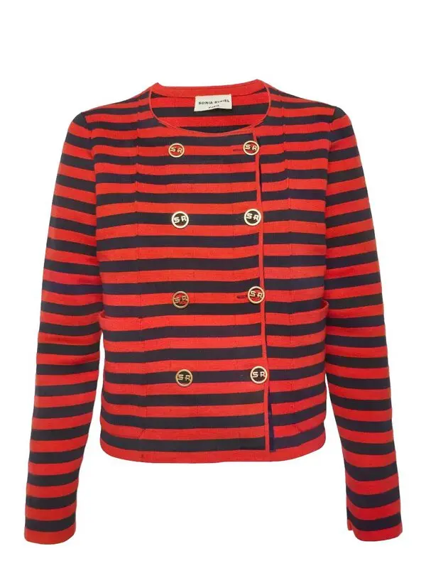 Sonia Rykiel Paris Striped Double-breasted Jacket - Red