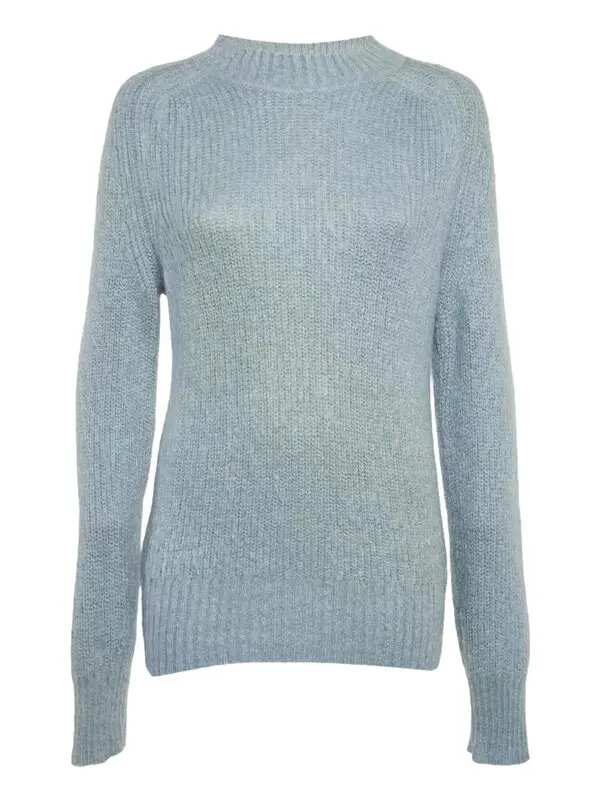 JIL SANDER Rib-knit Mock Neck Sweater - Blue