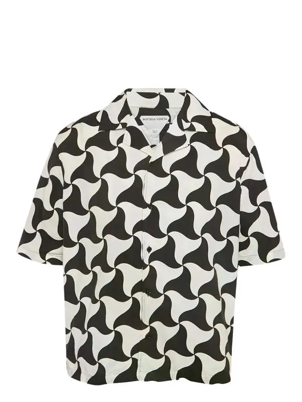 Bottega Veneta Patterned Bowling Shirt - Black