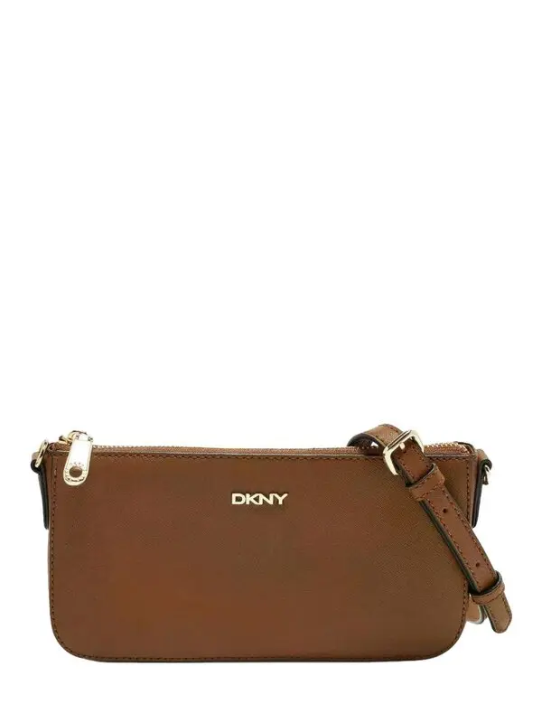 Dkny Leather Zip-top Cross Body Bag - Brown