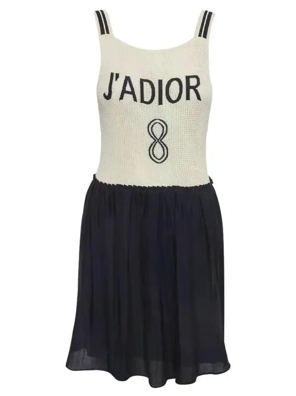 Dior Square Neck Mini Dress - Neutrals
