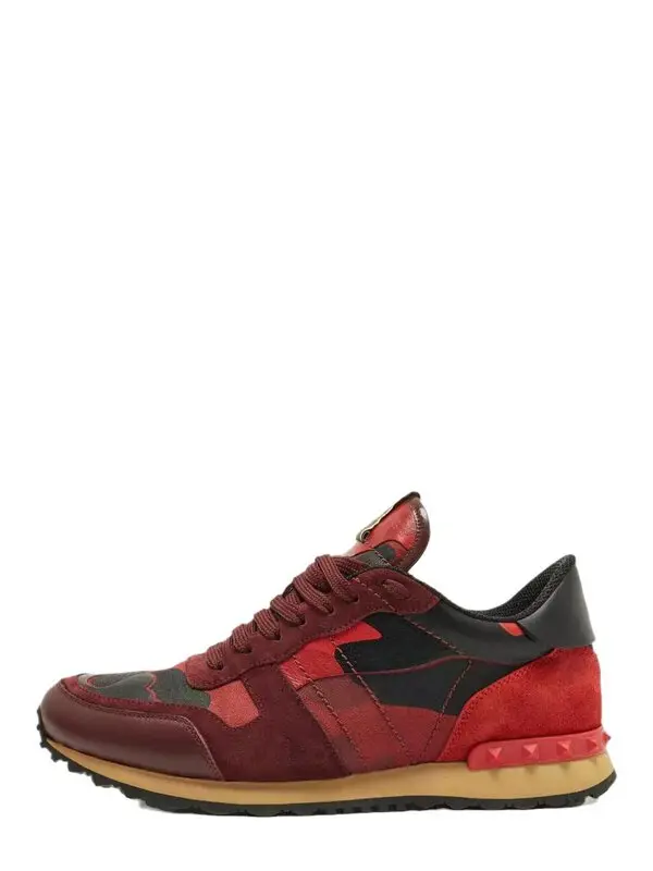Valentino Garavani Rockrunner Camouflage Sneakers - Red