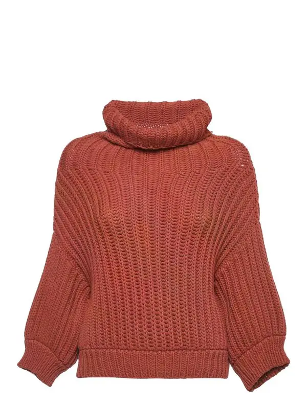 Brunello Cucinelli Rib-knit Turtleneck Sweater - Red
