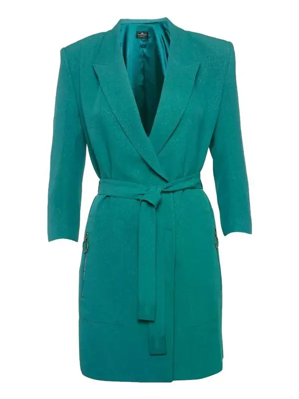 Elisabetta Franchi Belted Double-breasted Jacket - Green