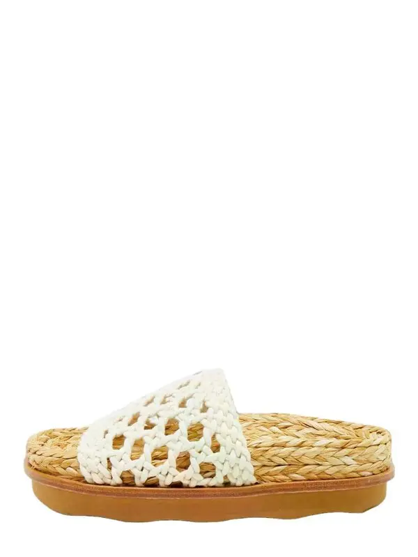 Chloé Woven Fabric Flat Slides - Neutrals