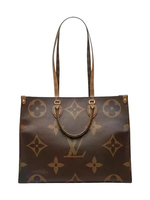 LOUIS VUITTON Monogram Reverse Giant Onthego Gm Satchel - Brown