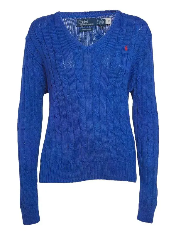 Polo Ralph Lauren Cable Knit V-neck Sweater - Blue