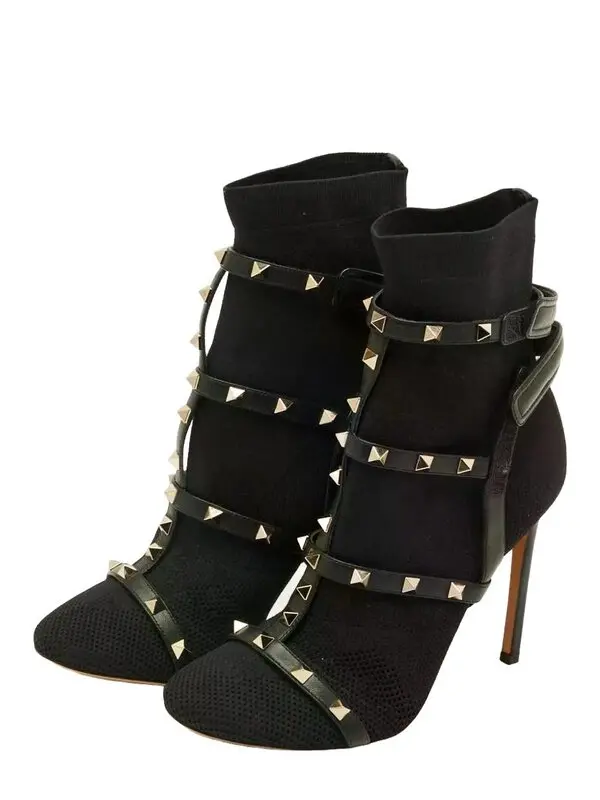 Valentino Garavani Rockstud Bodytech Ankle Boots - Black