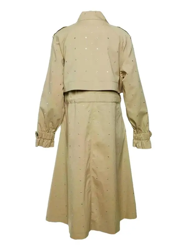 Maje Studded Embellishment Double-breasted Trench Coat - Neutrals