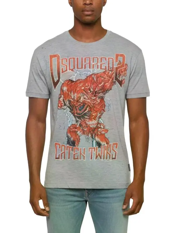 Dsquared2 Monster Graphic-print Distressed T-shirt - Grey