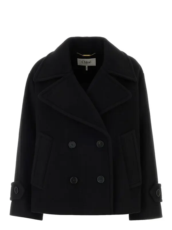 Chloé Wool Blend Coat - Black