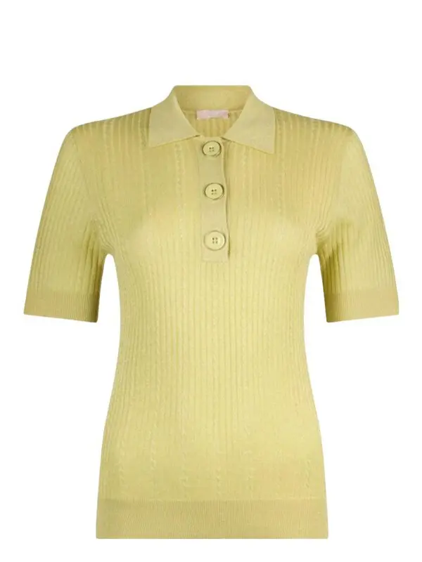 Liu Jo Knit Polo Shirt With Decorative Buttons - Yellow