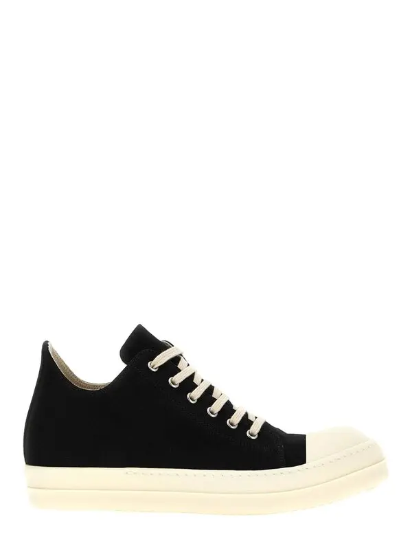 Rick Owens Round Toe Lace-up Sneakers - Black