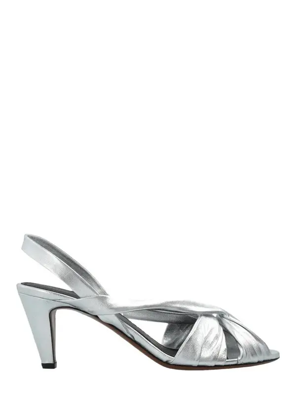 NEOUS Silver Heeled Slingback Sandals - Gray