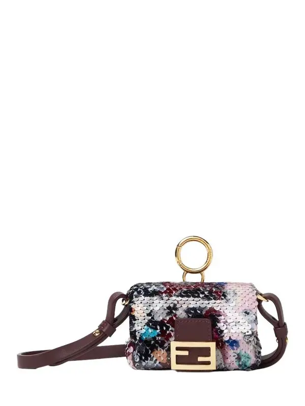 Fendi Nano Baguette Keyring Bag With Sequins - Multicolor
