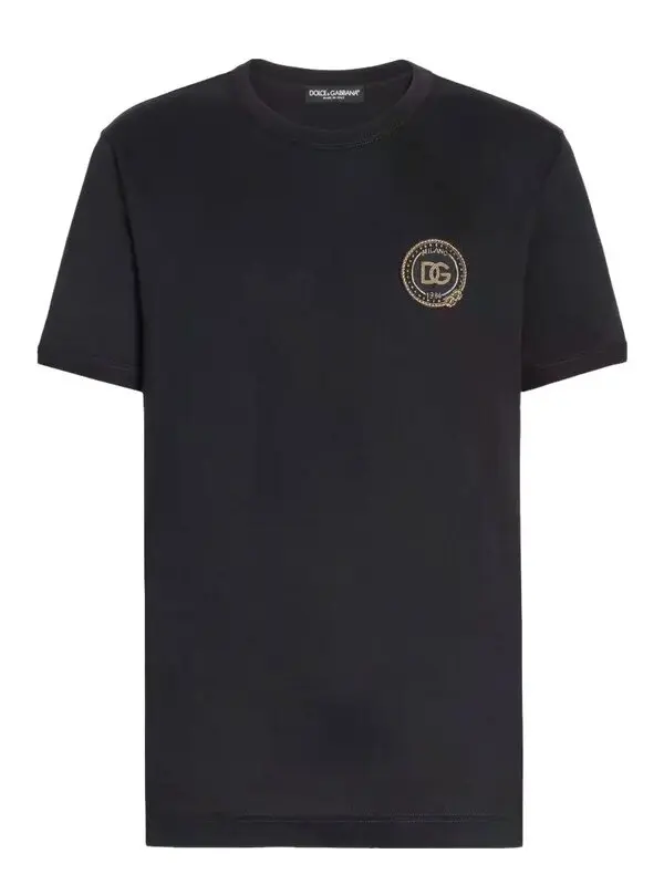 Dolce & Gabbana Cotton T-shirt With Patch - Blue