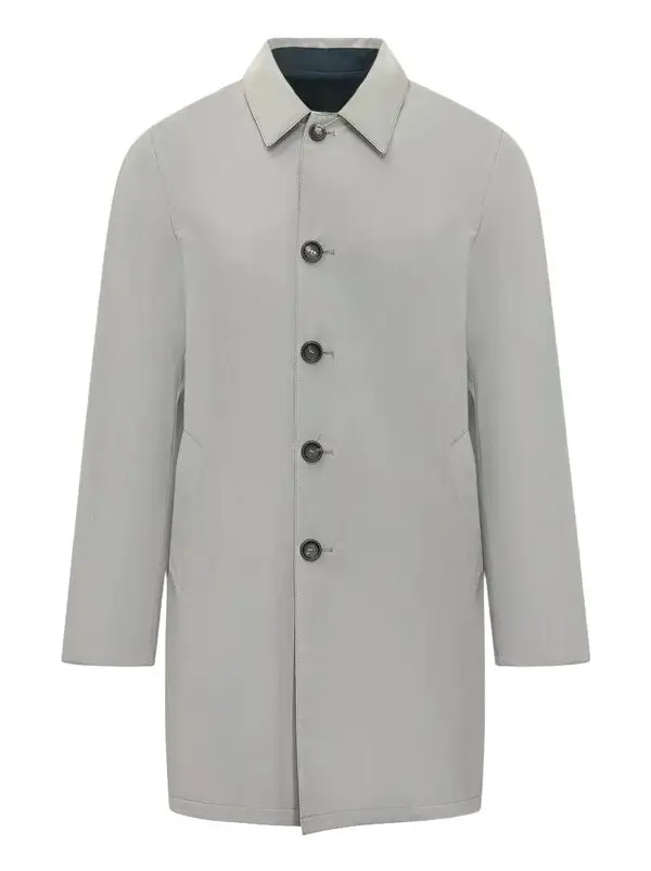 Herno Button-up Pocketed Coat - Grey