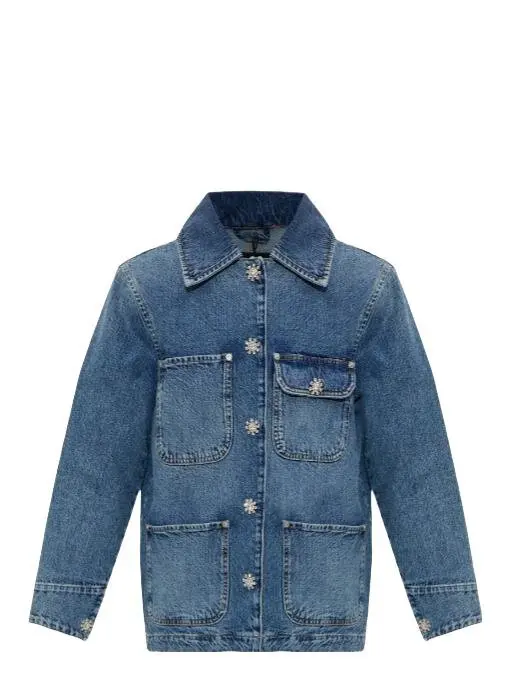 ALLSAINTS Bex Embellished Denim Jacket - Blue