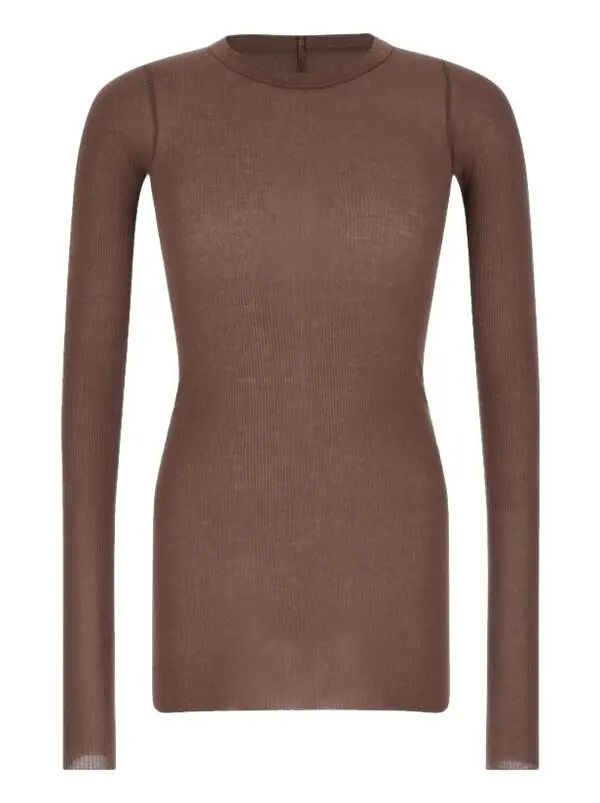 Rick Owens Crew Neck Long-sleeved T-shirt - Brown